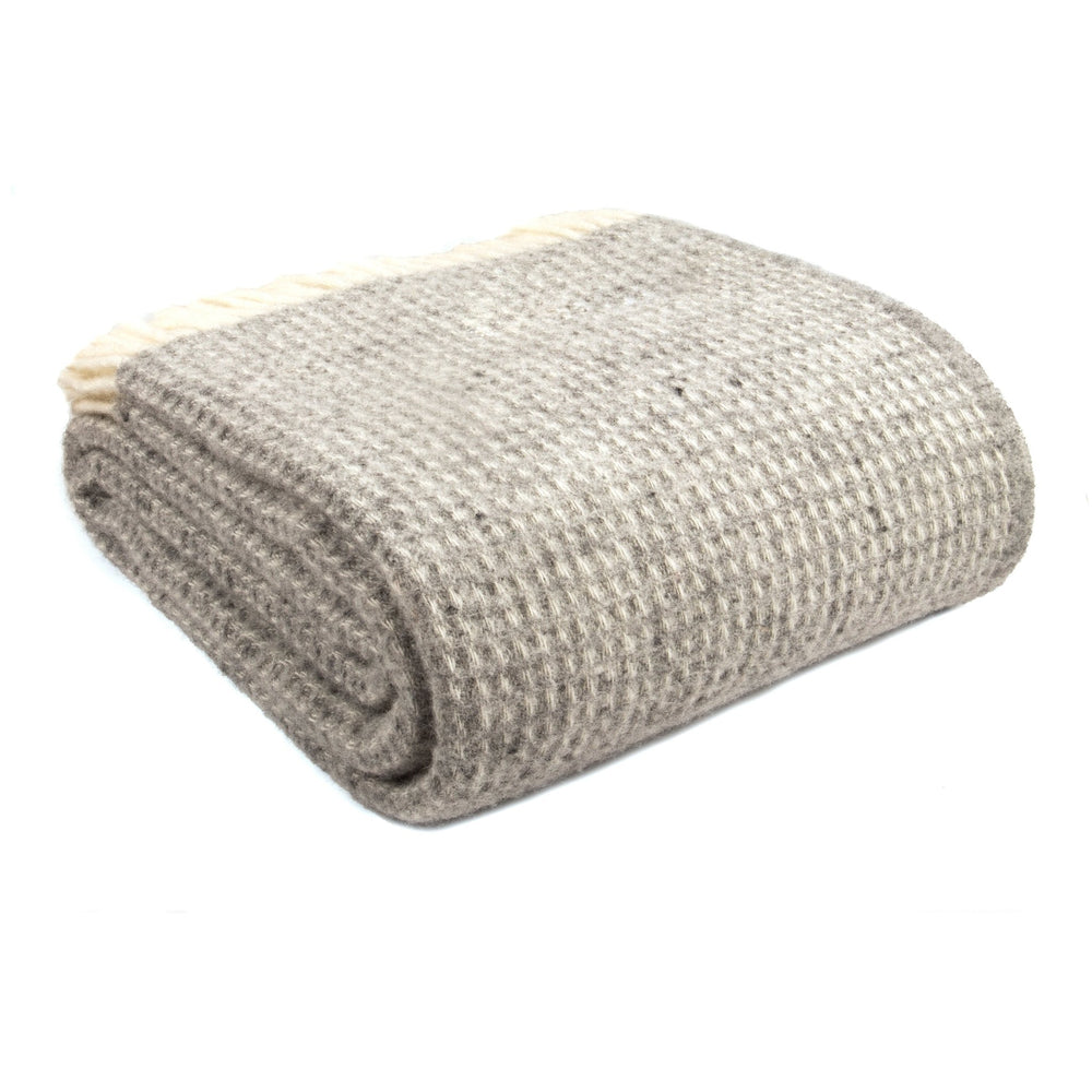 Large Wool Blanket in Pebble Grey